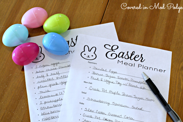 Covered in Mod Podge: Easter Meal Planner and Shopping List Printables ...