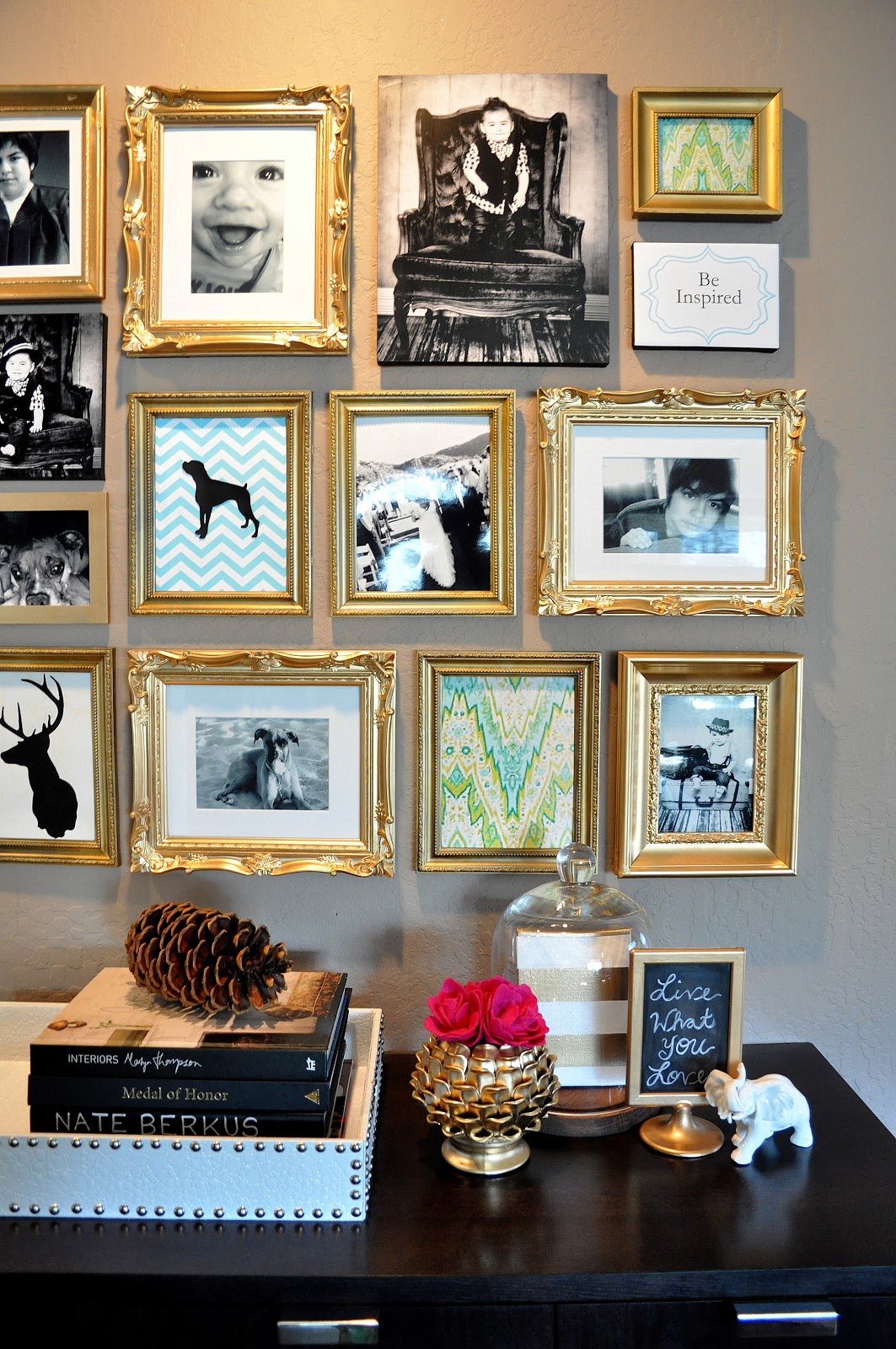 Gold frame wall store