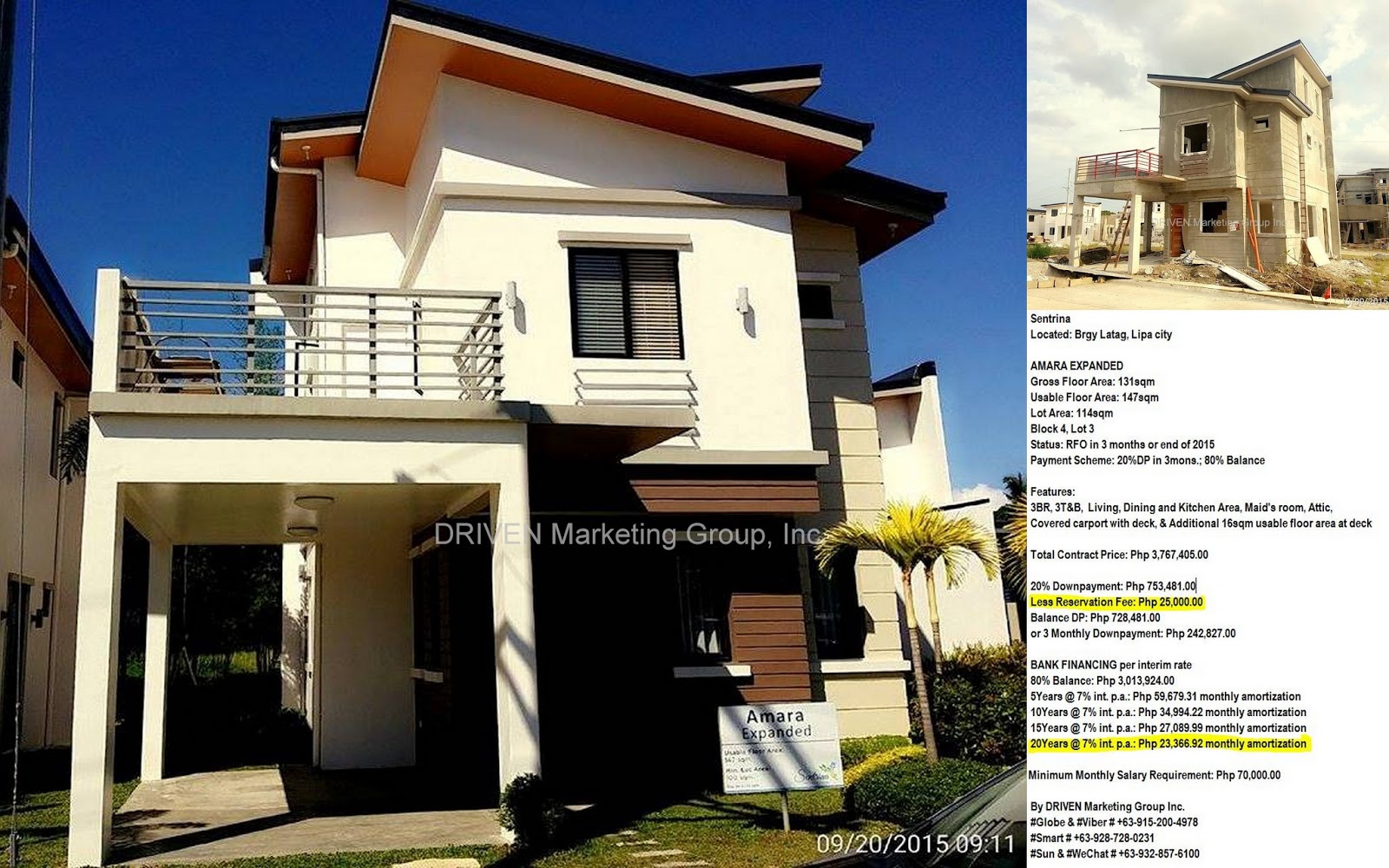 SENTRINA LIPA CITY: 2015