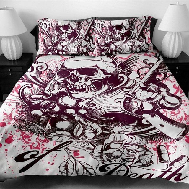 It’s a dramatic bedtime story and skull bedding sets
