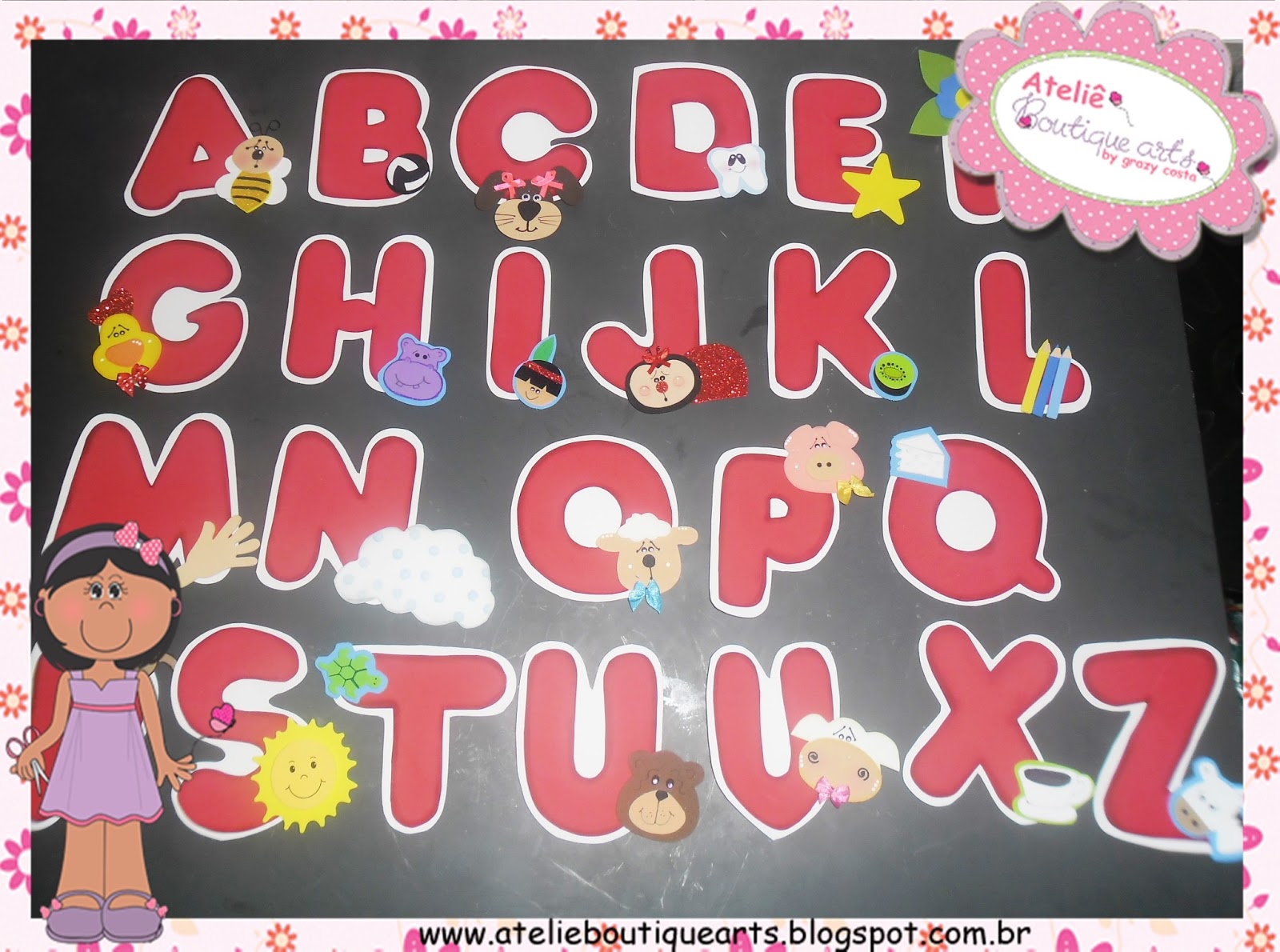 Ateliê Boutique Art's By Grazy Costa: Alfabeto Decorado