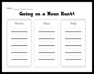 Today In First Grade: Hello Nouns! Freebie