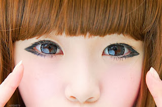 how to make the eyes become slanted style korea