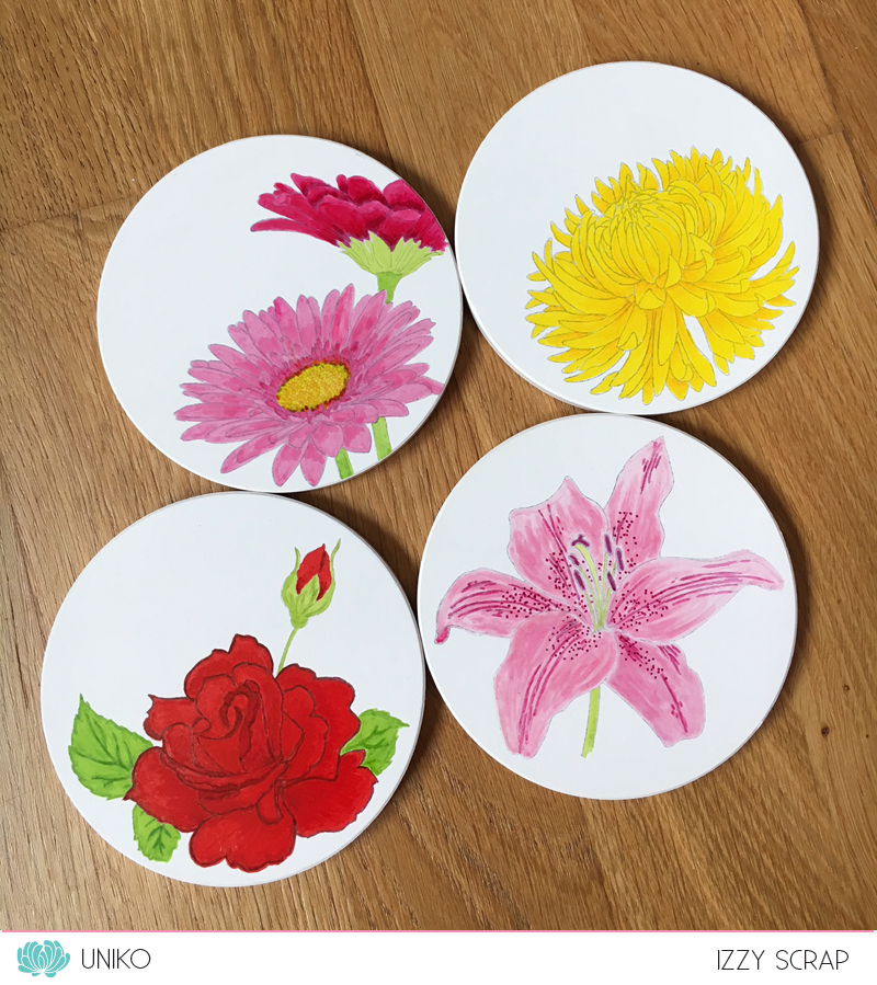 Uniko Studio: DT inspiration - Pure Florals coasters