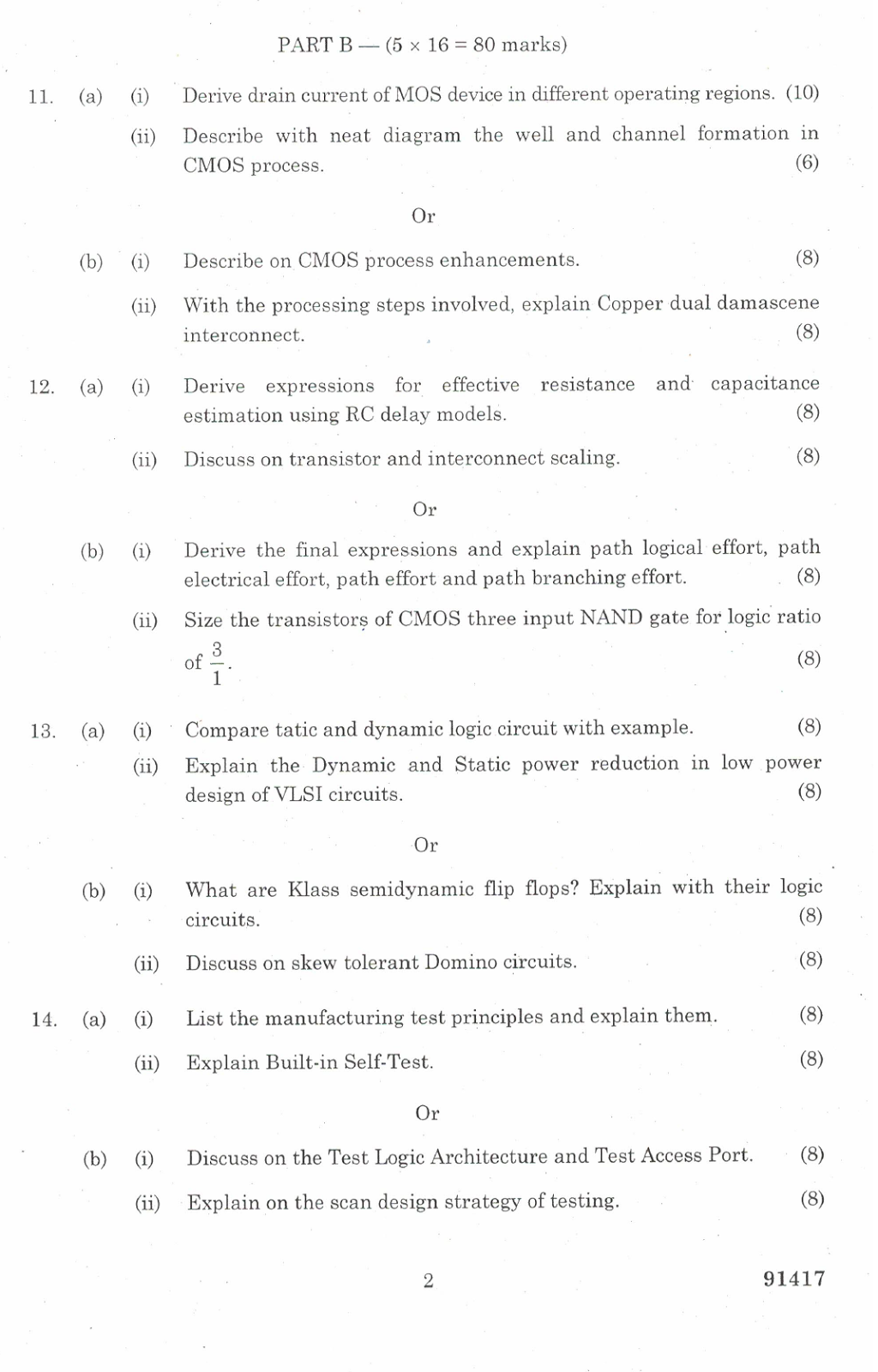 EC2354 VLSI DESIGN BE ECE Nov Dec 2014 Question Paper - University ...