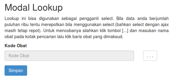 Modal Lookup dengan DataTables - Daniel Budi Santoso
