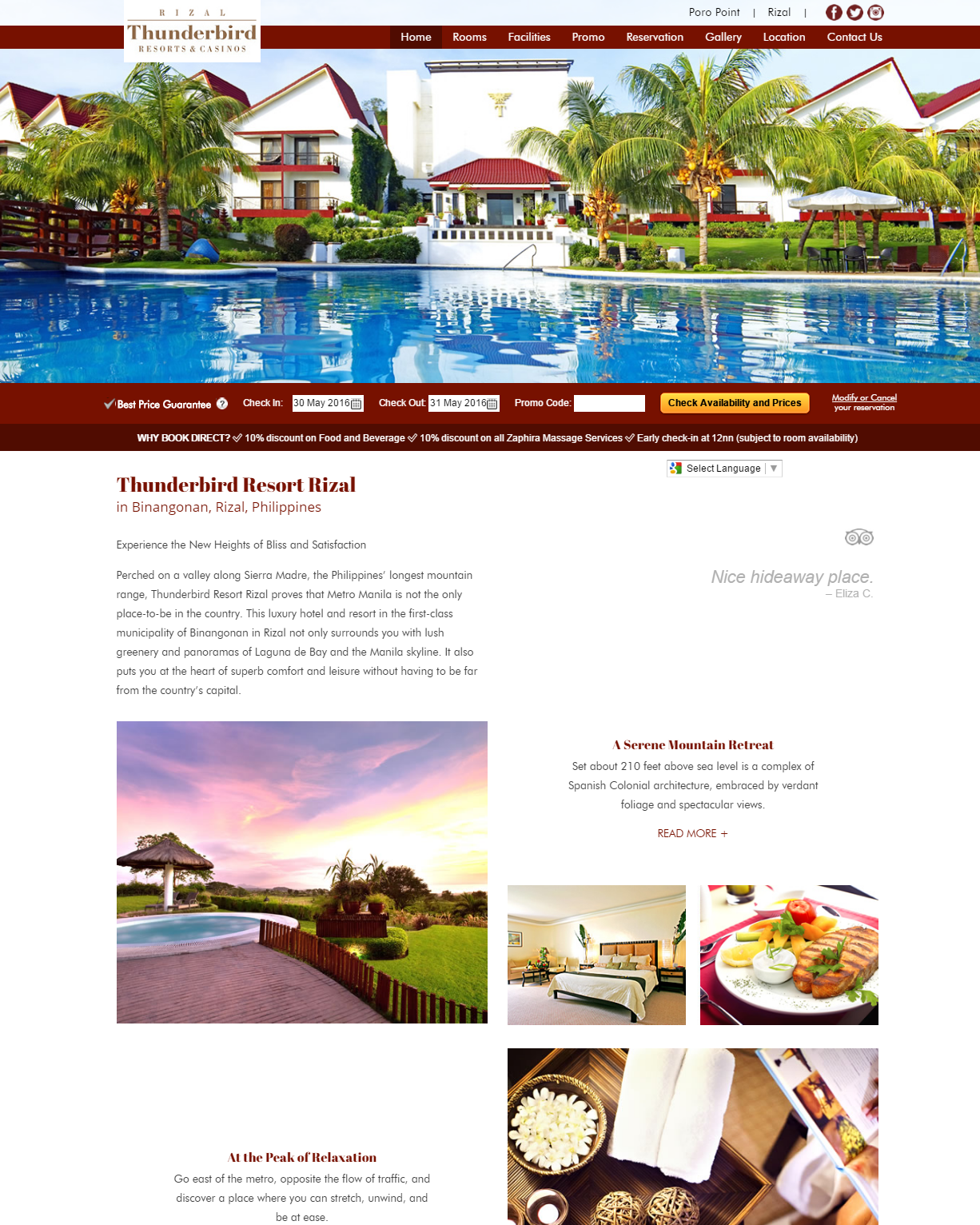 For the Love of Accommodations!: Thunderbird Resort Rizal Gives Its ...