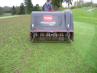 Glendale Country Club: Greens aeration process