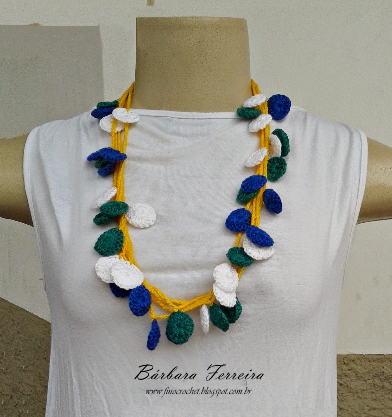 Fino Crochet: COLARES DO BRASIL EM CROCHÊ