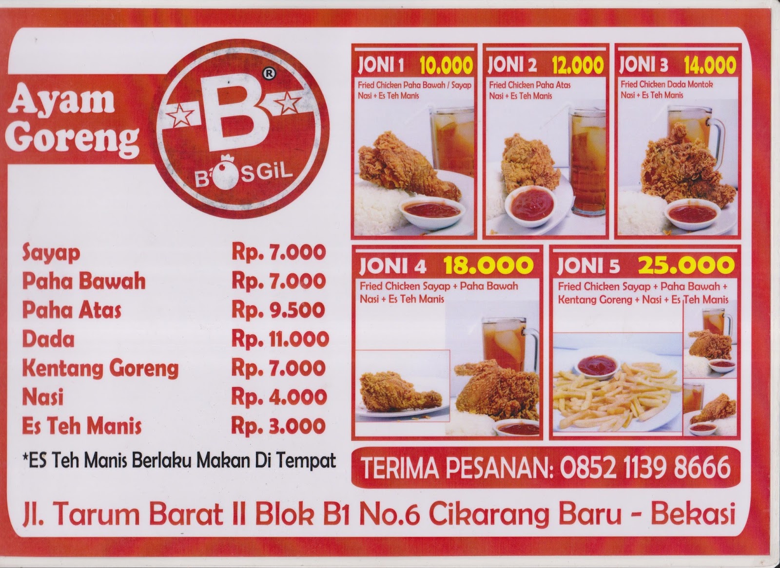 Bosgil ayam panggang cikarang