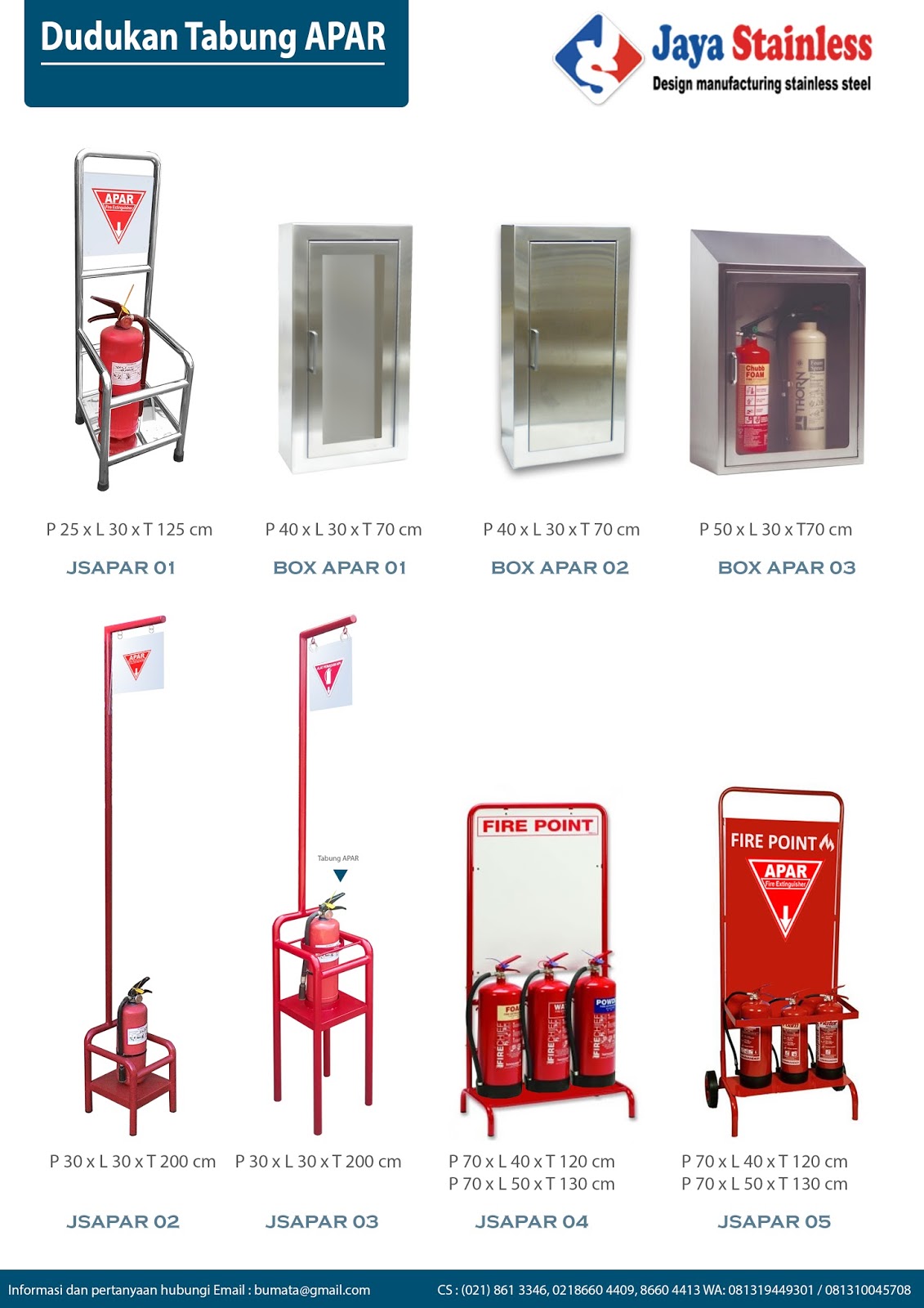 Rak dudukan tabung APAR - Rak APAR stainless dan besi - Box tabung APAR ...