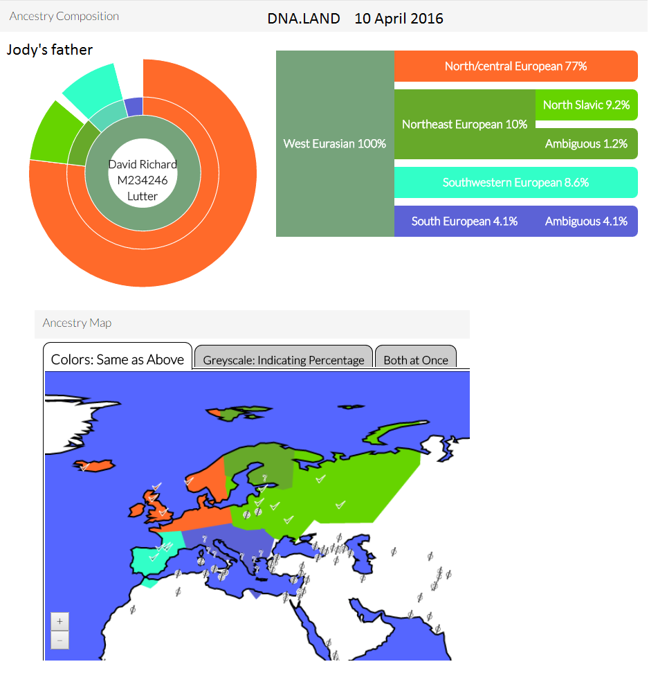 Family History Research by Jody Lutter: Ancestry Composition at DNA.land