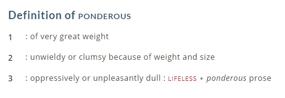 Ponderous Definition