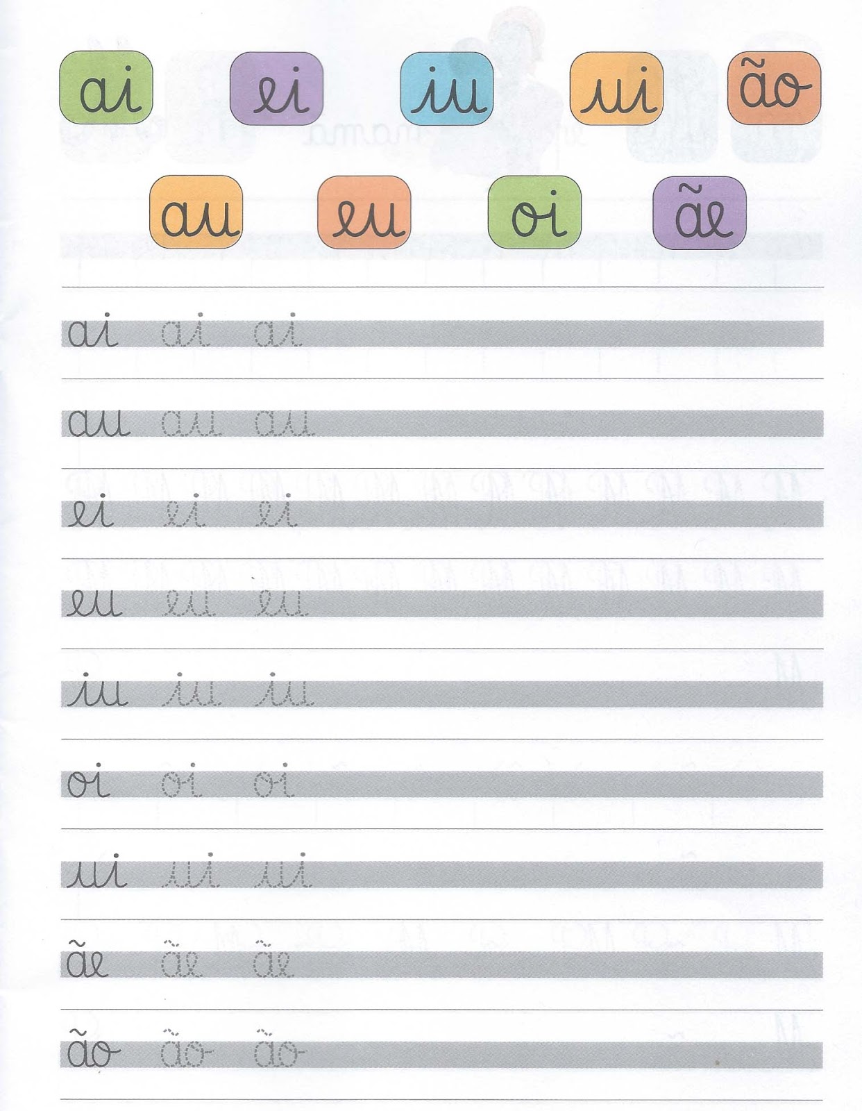 Aprende Brincando: Caligrafia - Ditongos