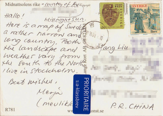 One postcard, One world: Postcard from Sweden
