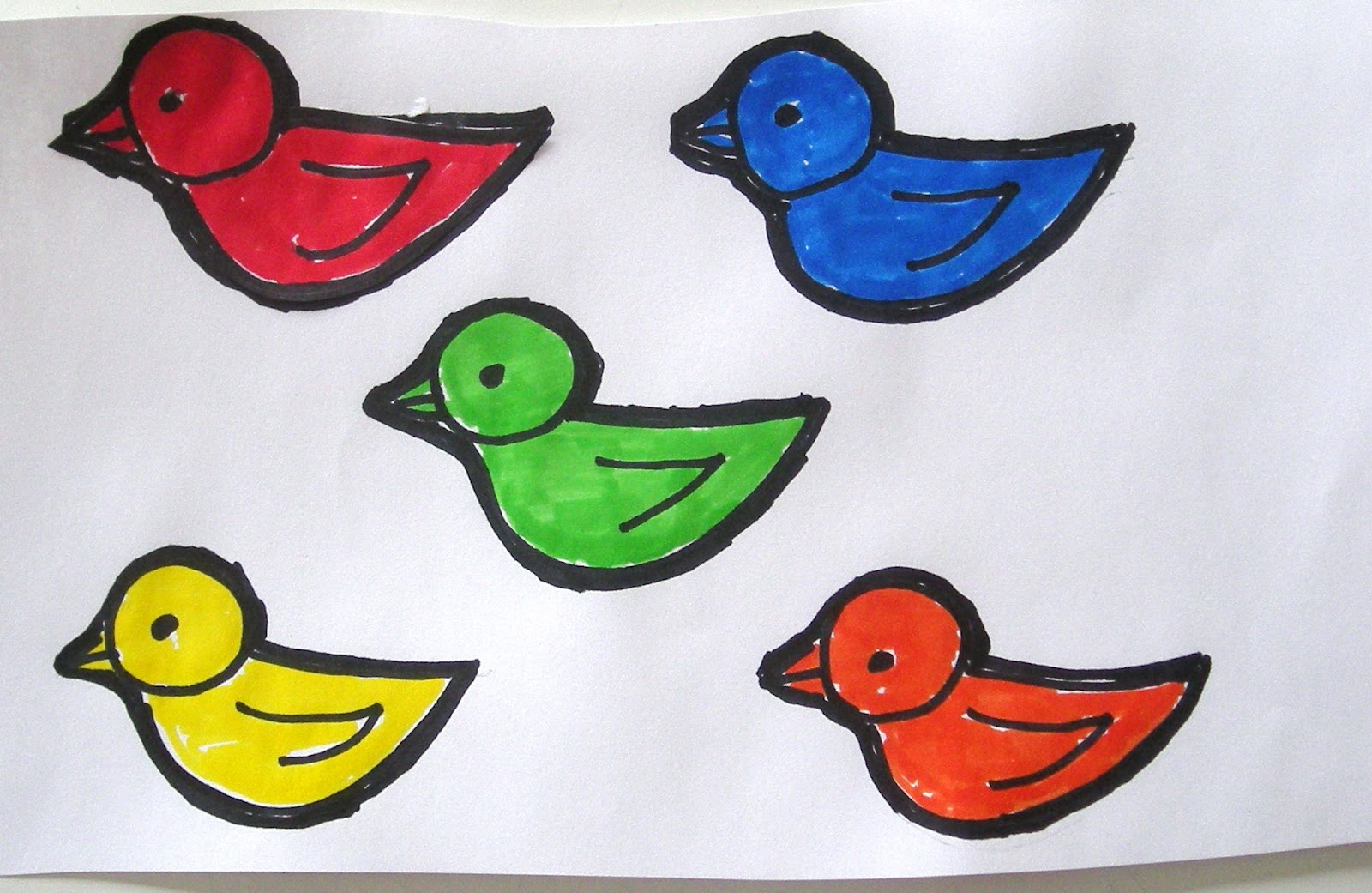 Notes from the Story Room: Paper Finger Puppets for "Five Colorful Birds"