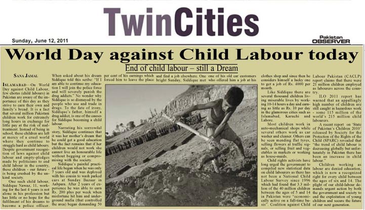 Islamabad Diary: End to Child Labour – still a dream