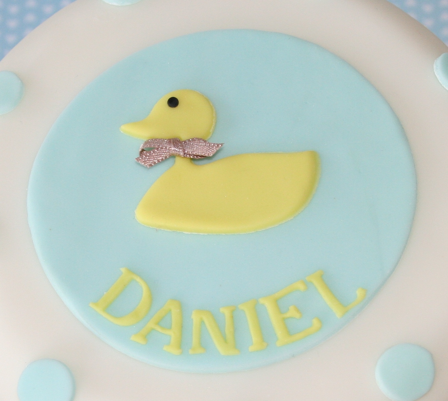 Lemon Tree Bakery: Duck and polka dots for Baby Daniel