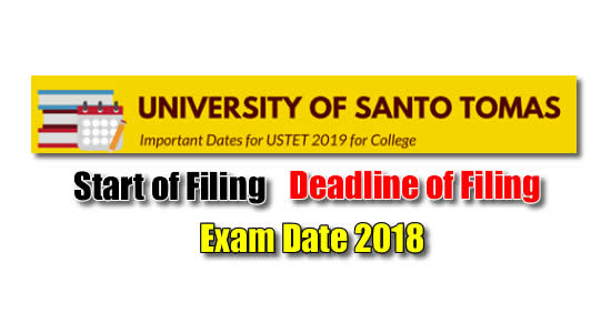 List of USTET college entrance exam application 2018