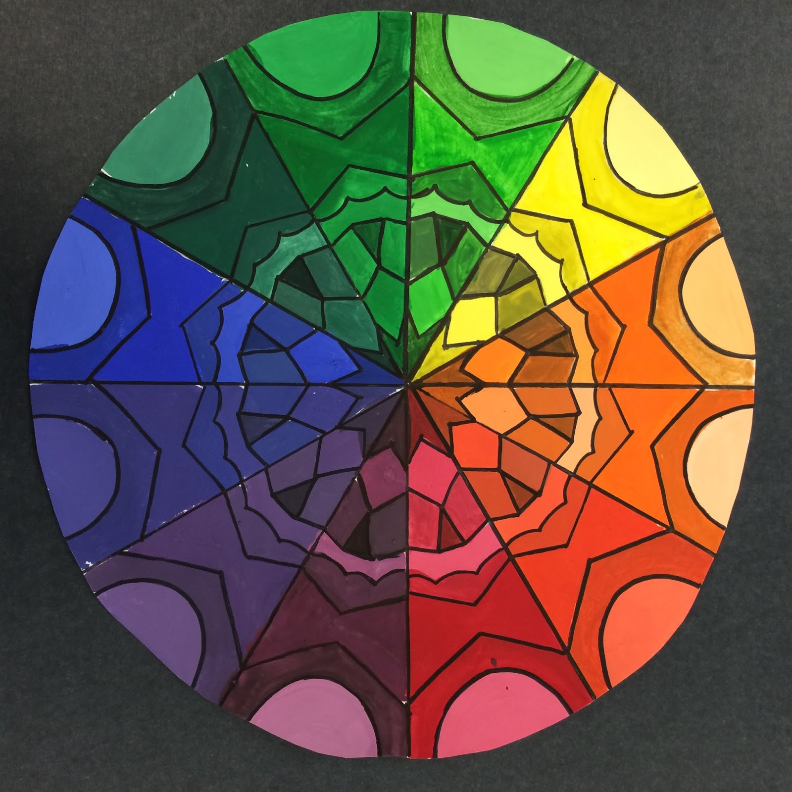 Mrs. Wille's Art Room: Advanced Art color wheel kaleidoscopes