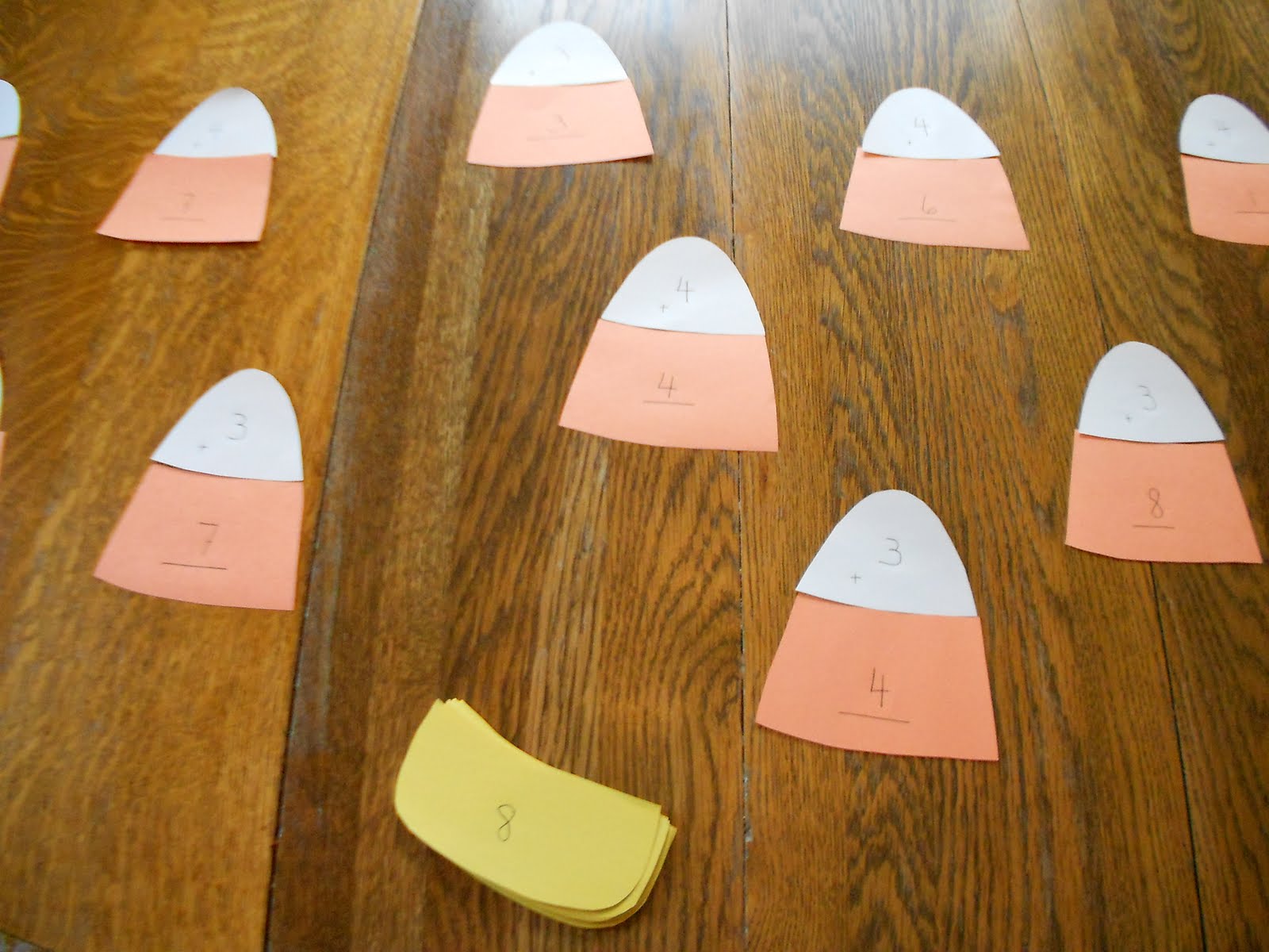 Almost Unschoolers: Candy Corn Addition and Simple Spelling