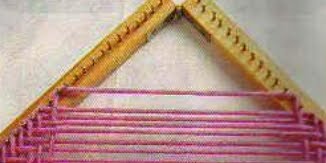 Tejidos y Telares: Punto espiga en telar triangular