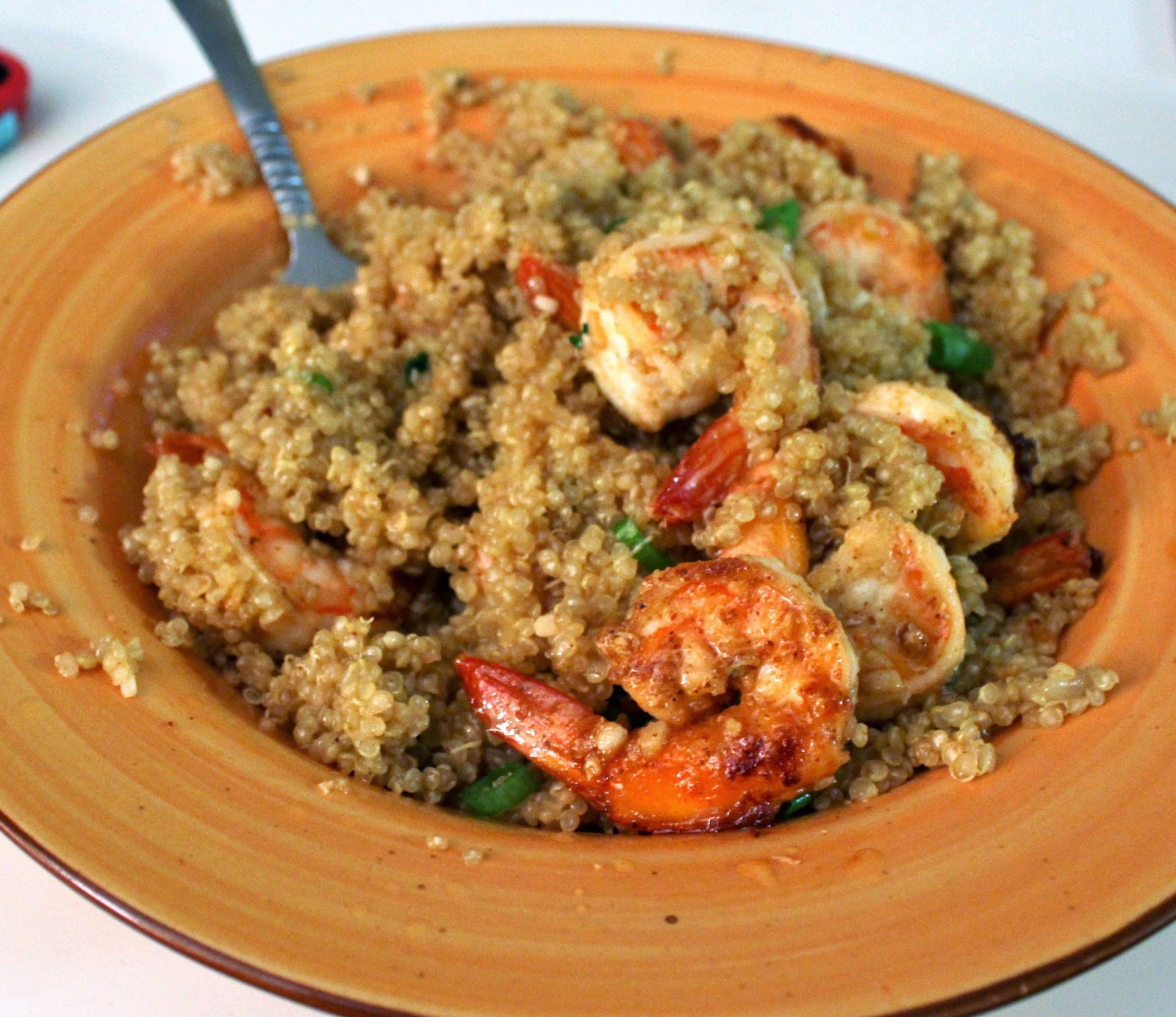 love, elizabethany: my dinner: chili-garlic shrimp and quinoa