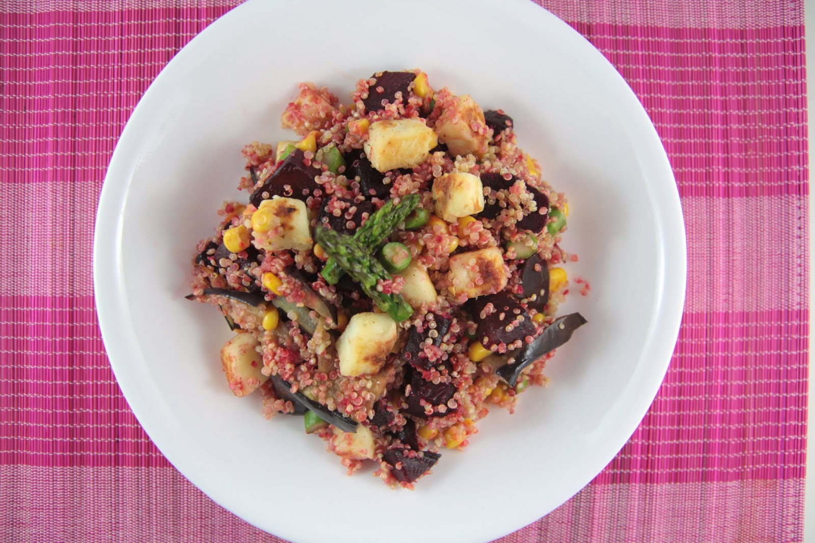 One Wok, One Pot, One Pan: Pink Beetroot-stained Quinoa Salad with ...