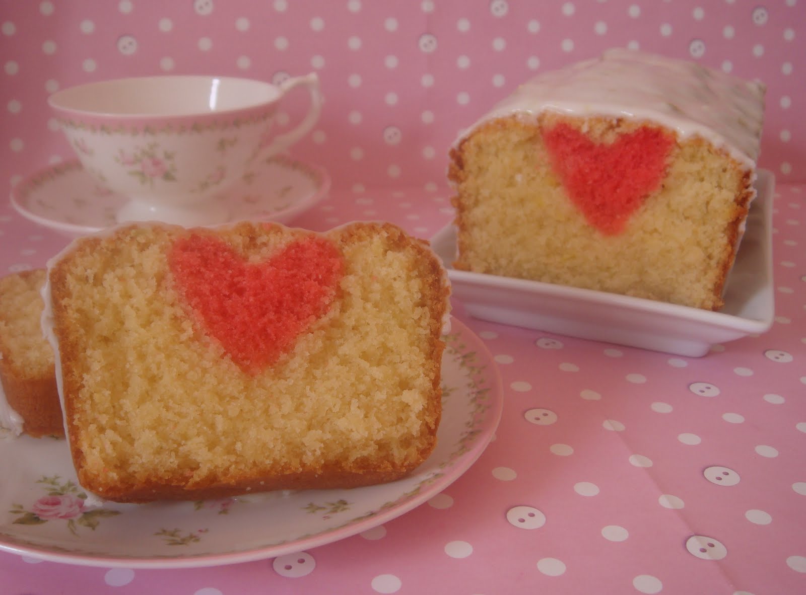 butter hearts sugar: Heart Inside Valentines Cake