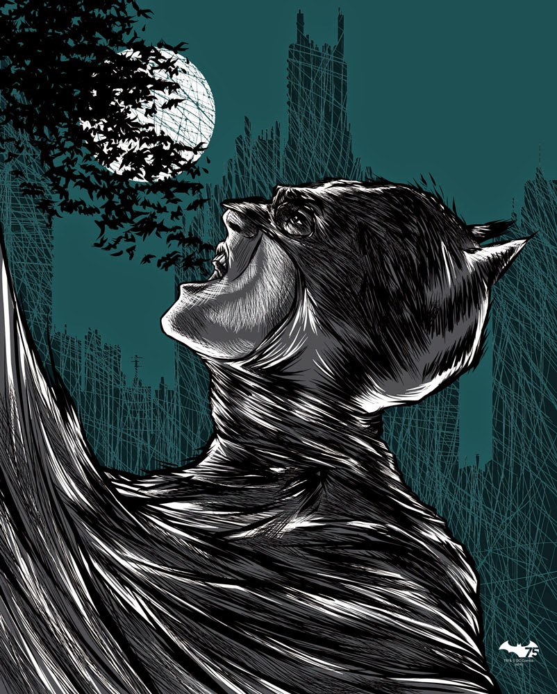 Black And White Scratch Art Batman