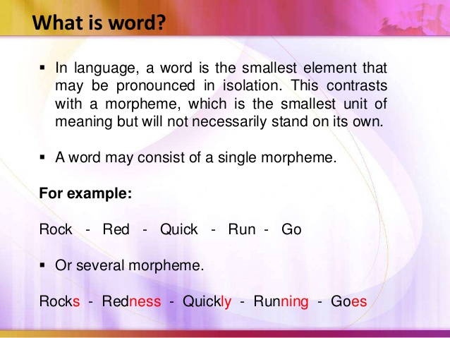 What is a word? - English Grammar A To Z