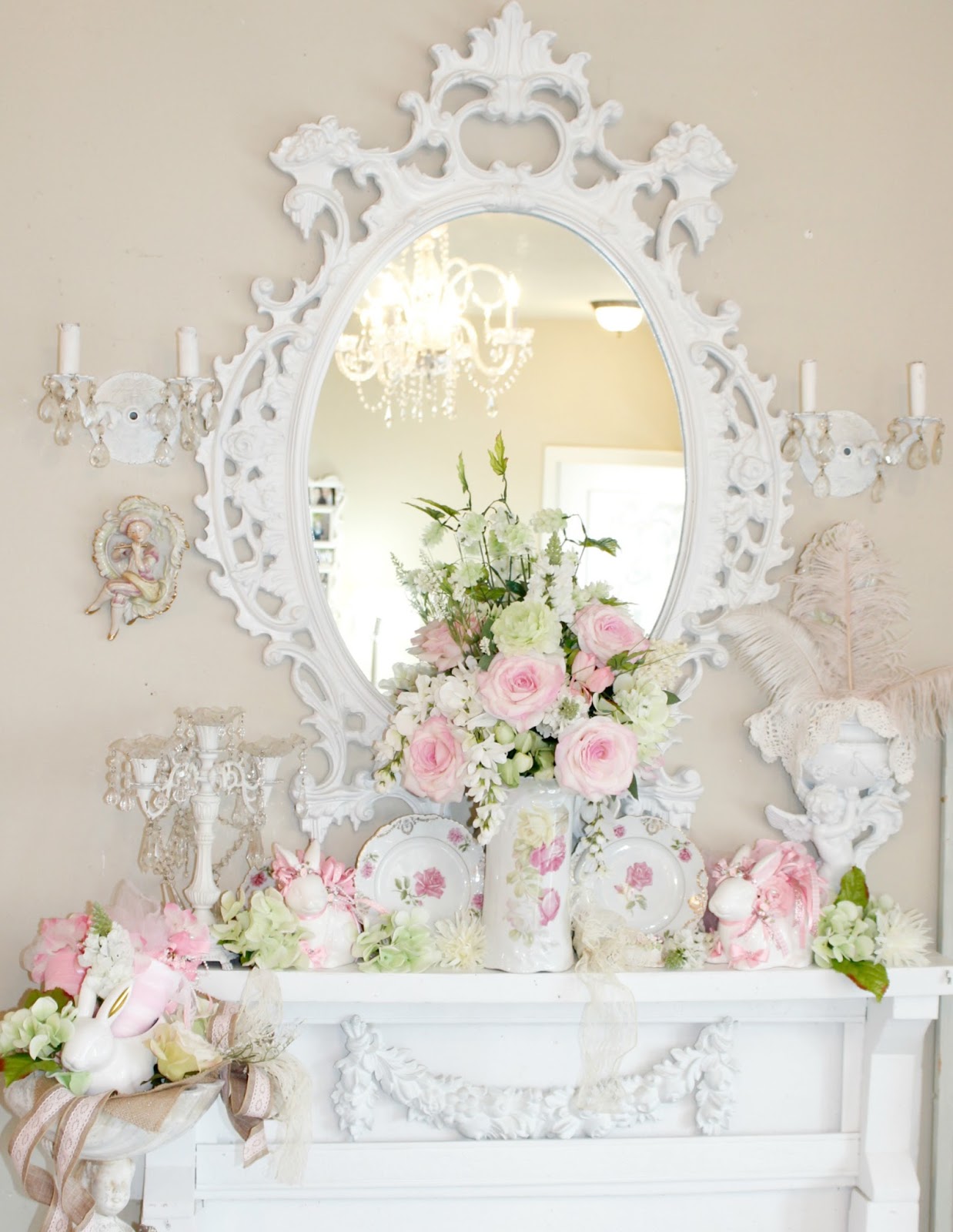 Olivia's Romantic Home: My Shabby Chic spring mantel