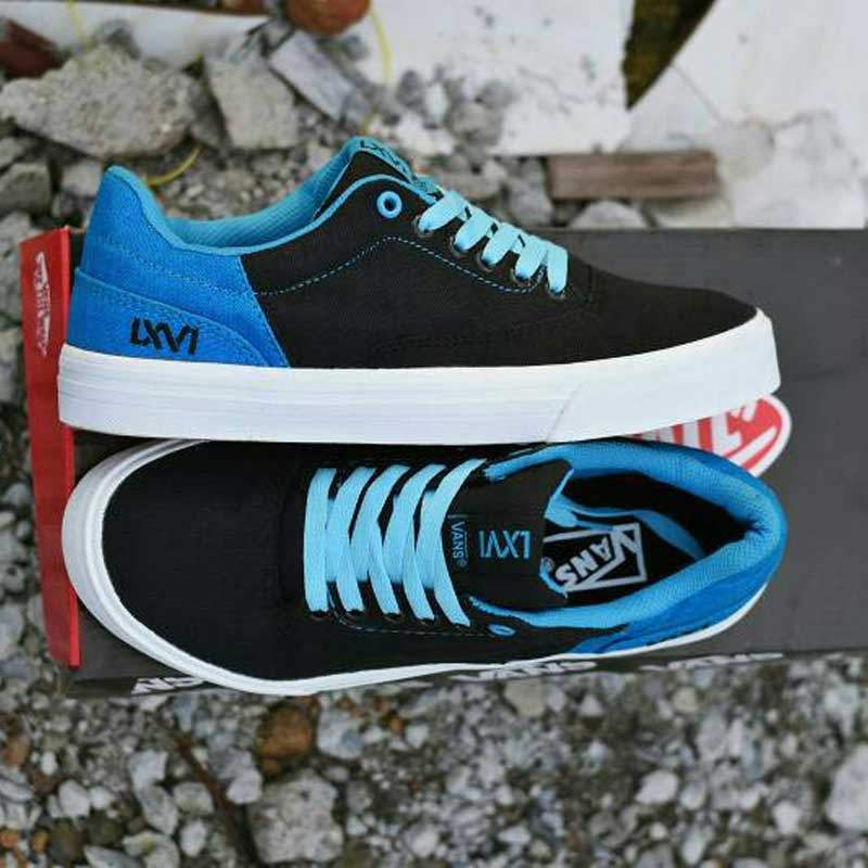 Sepatu Vans Wanita LXVI Hitam Biru [VW-001] | Omsepatu.com