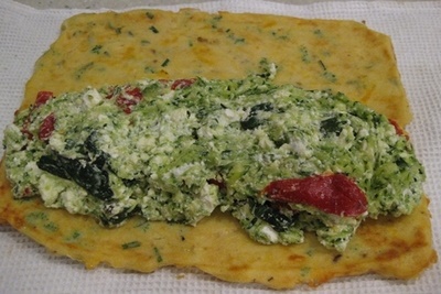 CHEESY ZUCCHINI AND SPINACH ROULADE