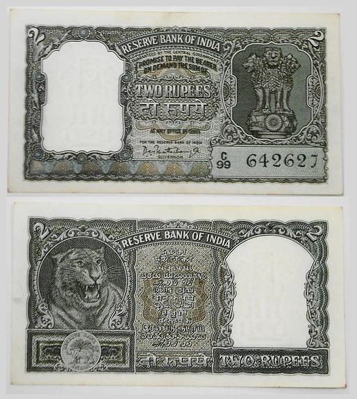 Antique Coins India: 2 Rupee Green Color Note Bundle Signed By P.C ...
