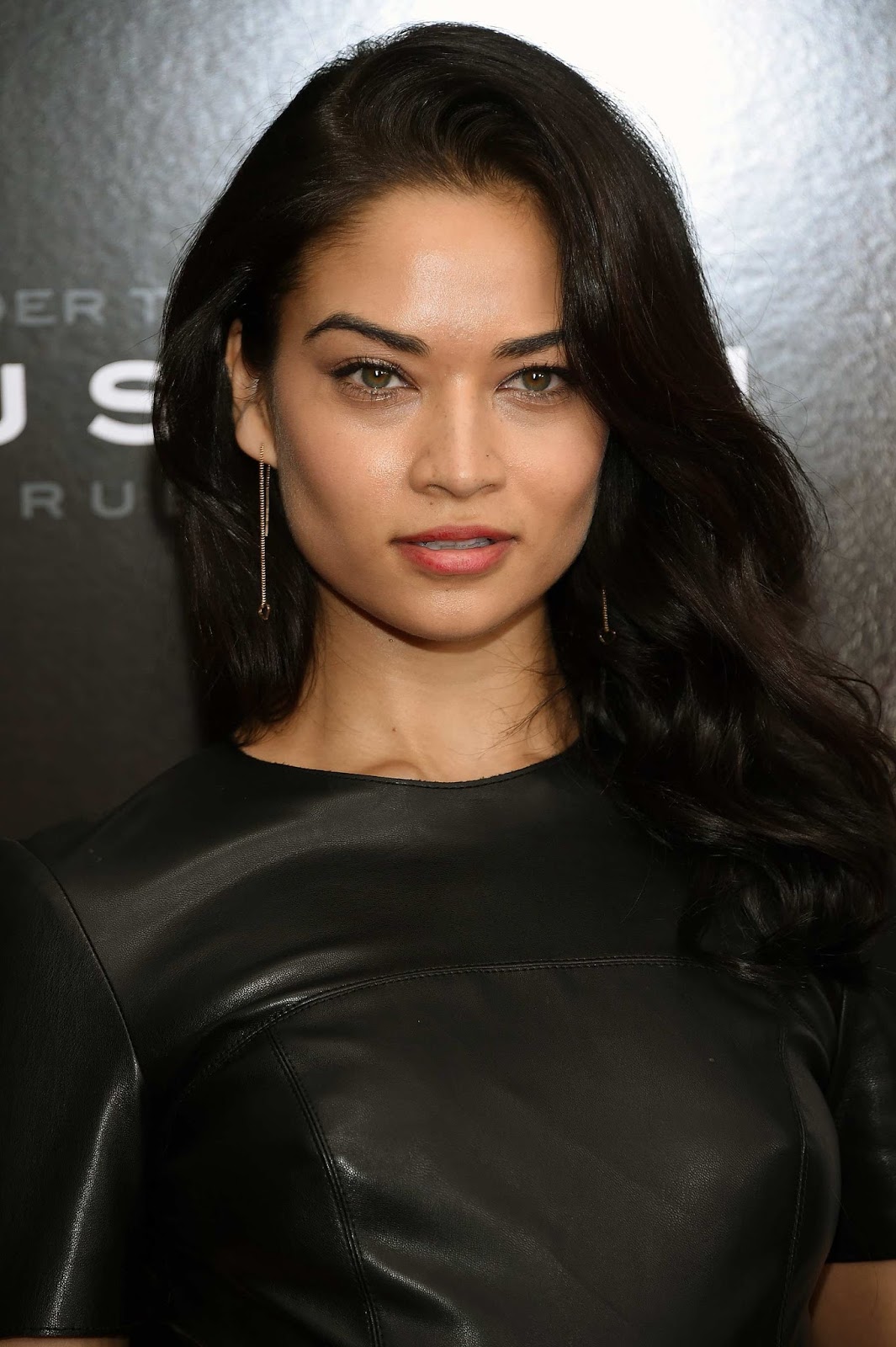Lovely Ladies in Leather: Shanina Shaik in a leather dress