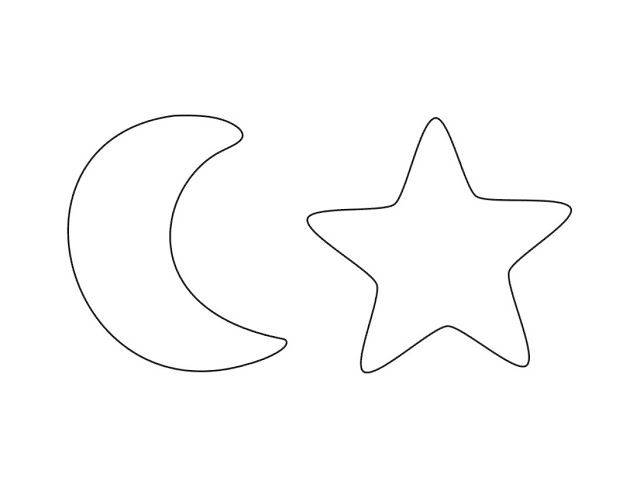 Molde Mobile Lua e Estrela em feltro - Feltro e moldes para artesanato