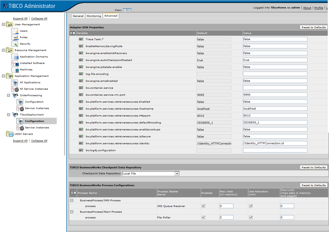 Mule ESB Tutorials: Tibco Admin Portal and Deploying Tibco BW