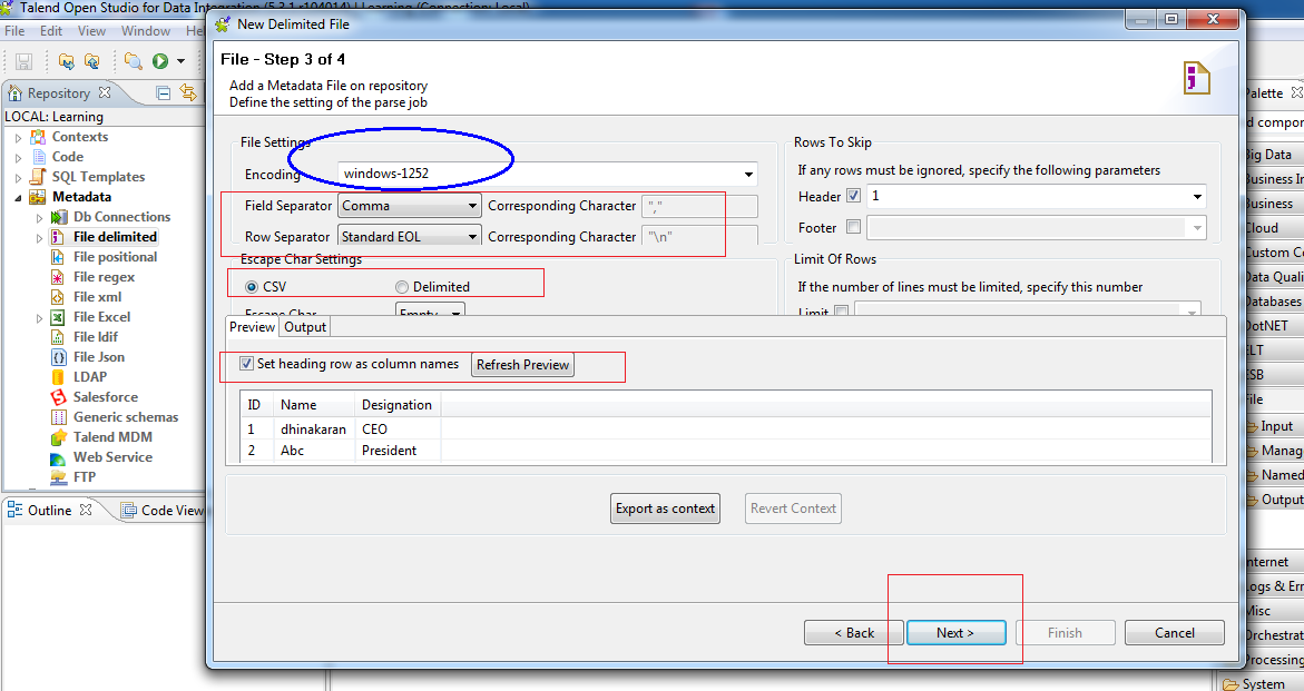Talend ETL Part 2: Load CSV file data to Database Talend ETL Part 2: Load CSV file data to Database
