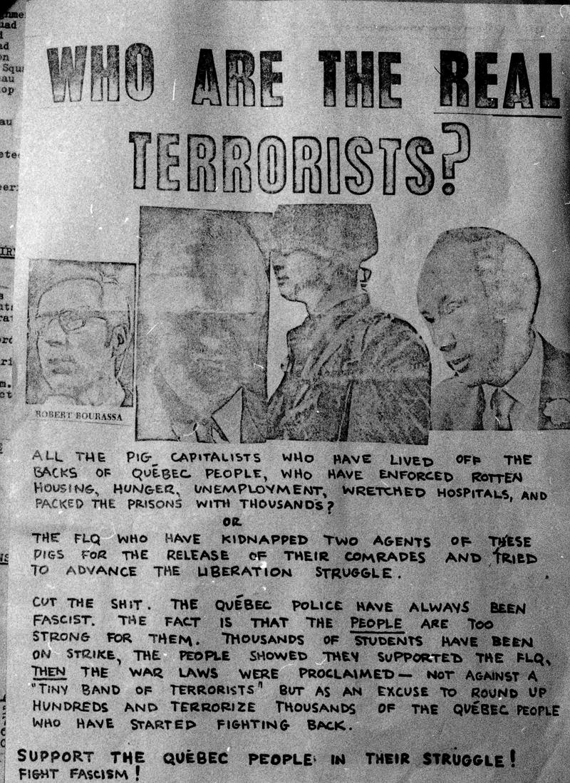 An FLQ Poster At St. Clair & Kennedy