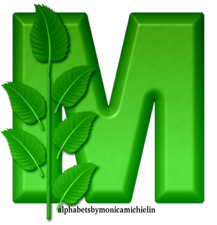 M. Michielin Alphabets: ALFABETO FOLHAS VERDES, GREEN LEAVES ALPHABET
