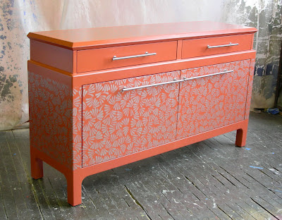 Sydney Barton - Painted Furniture: Orange Asian Style Buffet