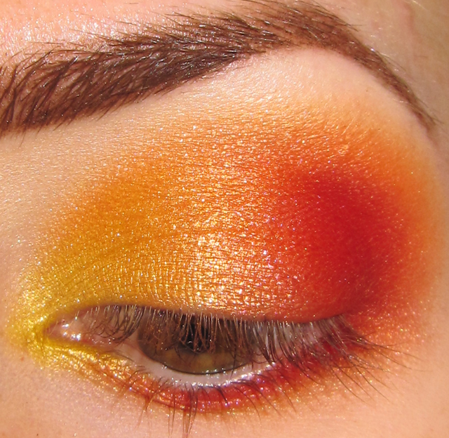 Glitter is my Crack: Fiery Sunset Eye Makeup Look + Picture Tutorial
