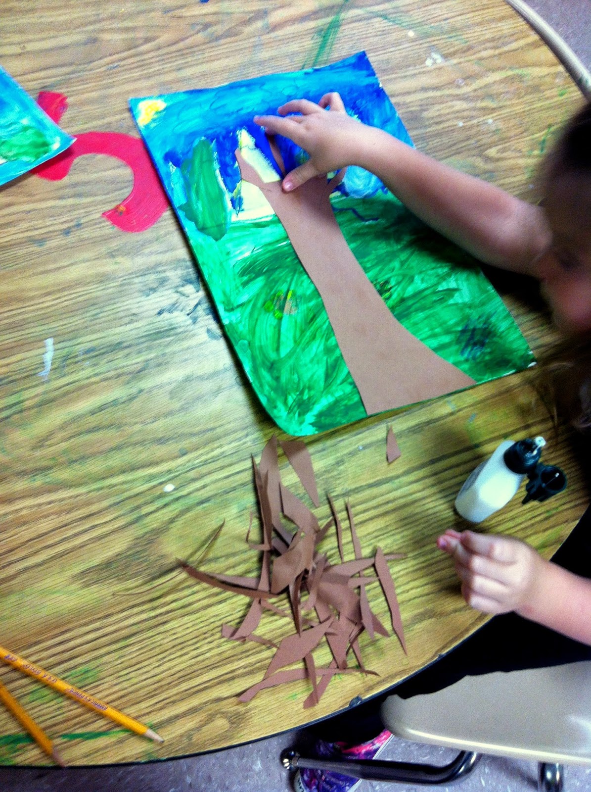 ChumleyScobey Art Room: Mixed Media Treehouse Collage with 1st Grade