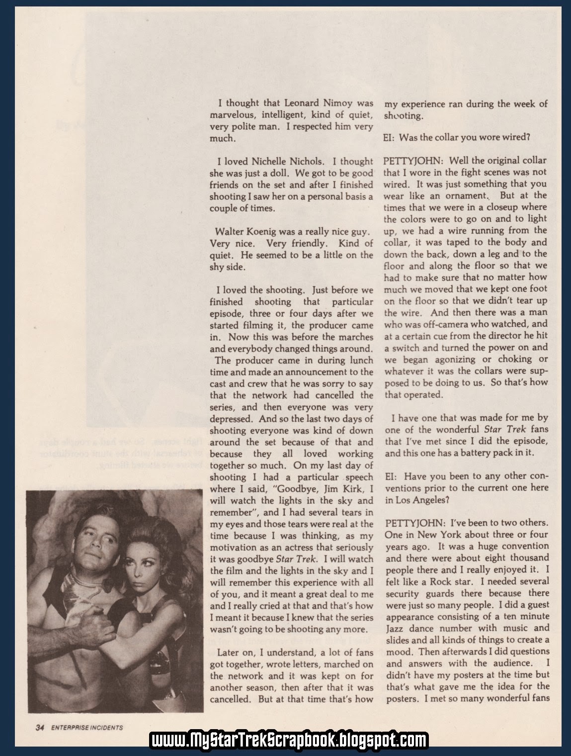 My Star Trek Scrapbook: 1984 Interview with Angelique Pettyjohn