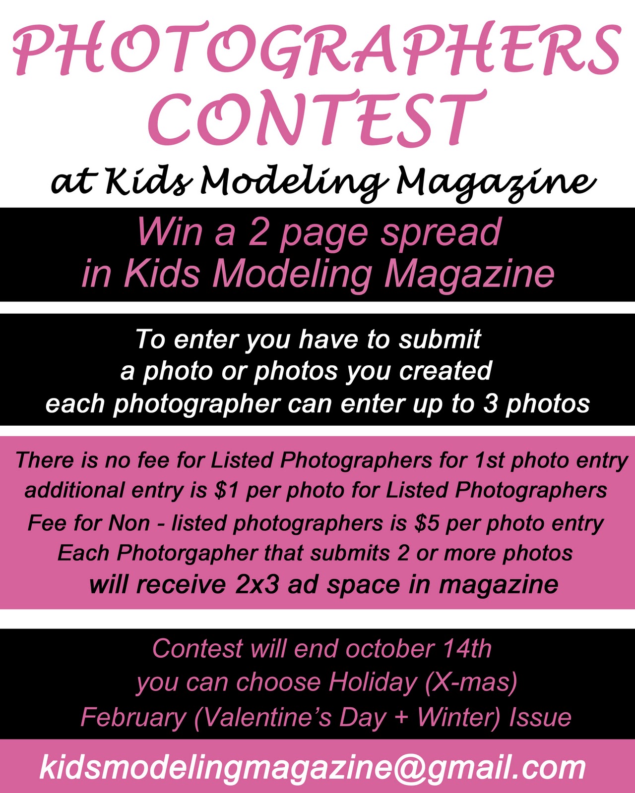 KIDS MODELING MAGAZINE: PHOTOGRAPHERS CONTEST at Kids Modeling Magazine