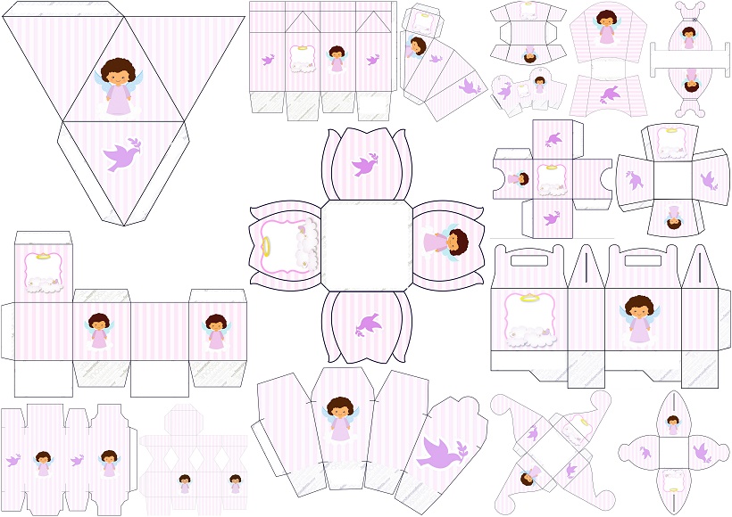 Brunette Angel Girl: Free Printable Boxes. - Oh My Baby!
