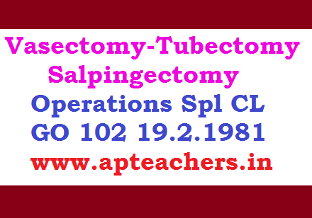 Vasectomy, Tubectomy, Salpingectomy Operations Special Casual Leave GO ...