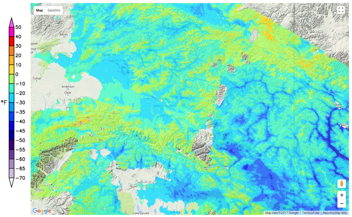 Deep Cold: Alaska Weather & Climate: Satellite Temperatures