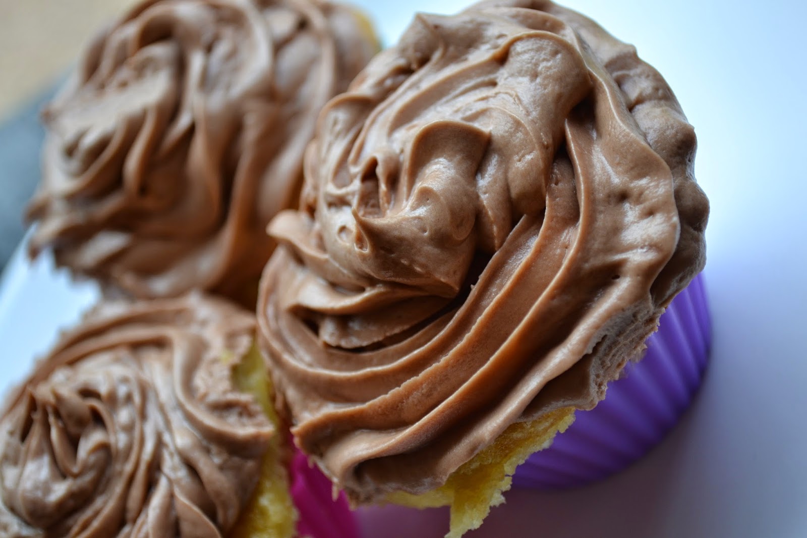 Yellow Cupcakes with Nutella Buttercream